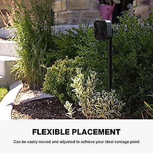 Holicfun Security Camera Ground Stake, Heavy Duty Stand Mount with Adjustable Angle and Height for Ring, Blink, Arlo, Eufy, Wyze, Google Nest, Simplisafe Cameras and Solar Panels (Black)