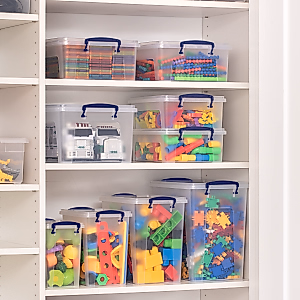 Superio Clear Plastic Storage Bin with Lid, 6 Qt, Non-Toxic, BPA Free, Odor Free, Organizer Storage Box, Stackable Plastic Tote for Home, Garage, School, and Office