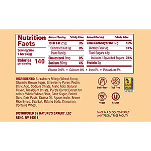 Nature's Bakery Oatmeal Crumble Strawberry Bars, 1.41 Oz, 6 Ct
