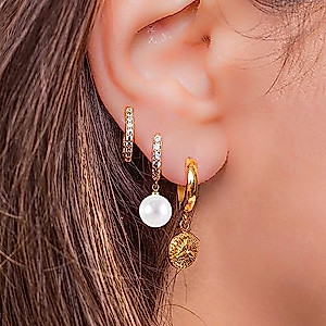 EXCEART Faux Pearl Charms Pendants 60Pcs DIY Elegant Imitation Peal Charms Beads for Earrings Bracelets Bangle Necklace Phone Case Hair Clip Craft Jewelry Making