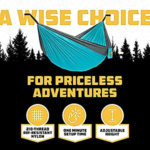 Wise Owl Outfitters Camping Hammocks Duo - Set of 2, Adults and Kids Hammock for Outdoor, Indoor, Single & Double Use w/Tree Straps - Camping Gear Essentials,