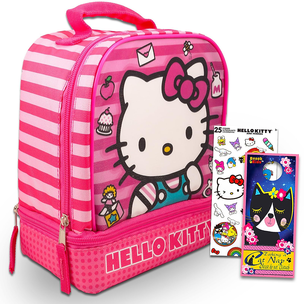 Fast Forward Hello Kitty Lunch Box Set - Bundle with Hello Kitty Lunch Box for Girls, Hello Kitty Stickers, More | Hello Kitty Lunch Bag