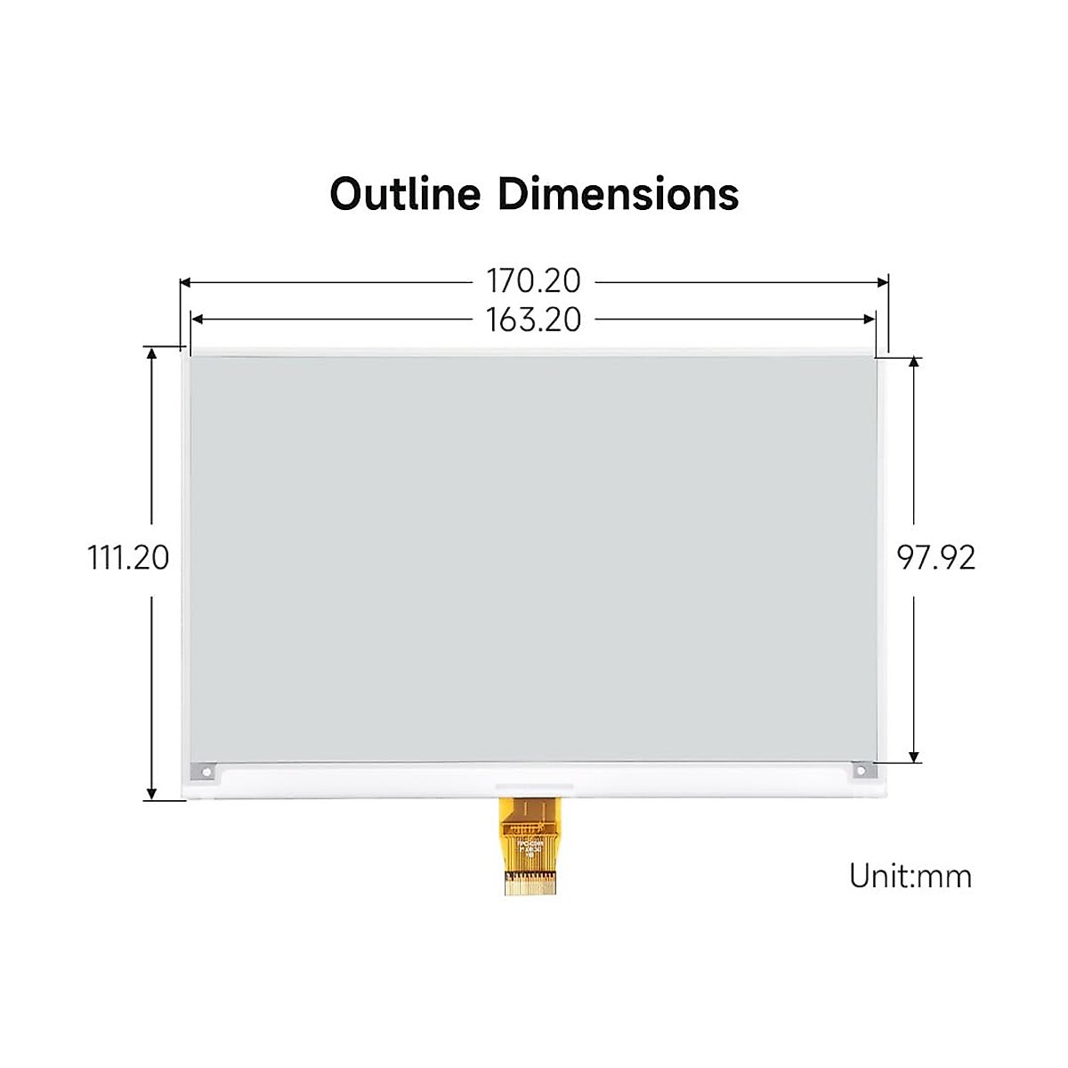 waveshare 7.5inch E-Ink Raw Display Compatible with Raspberry Pi 5/4B/3B/Zero/Zero W/Zero 2W/Pico/Pico W/Pico WH 800×480 Resolution with SPI Interface Without PCB