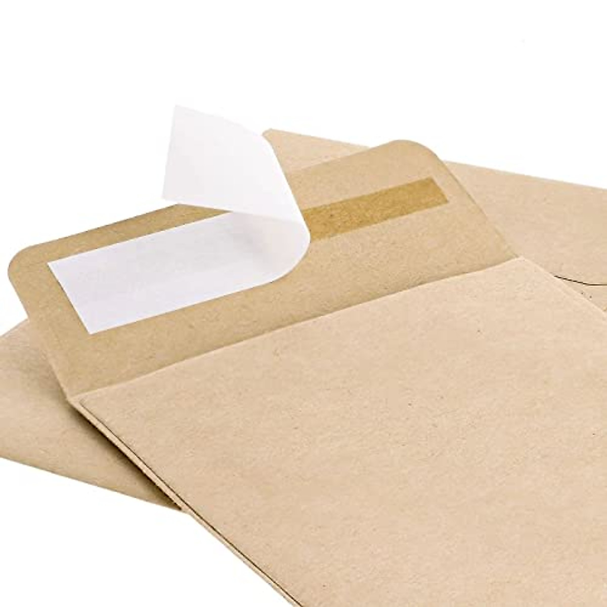 100 Pack Small Seed Saving Envelopes, Bulk 3x4 Empty Paper Packets with Adhesive for Coins, Stamps (Brown)