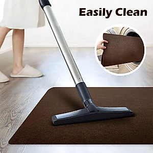 Office Chair Mat for Hardwood Floor, Jihaiboda 36 "× 48" Office Gaming Computer Desk Chair Rolling Floor Mat, Low Pile Carpet, Large Anti-Slip Floor Protector for Home Ofiice(Brown)