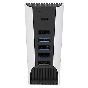 5 in 1 USB Hub High‑Speed Expansion Adapter with USB3.0 Type‑C Ports for Console,with Stable ,1 x USB + 1 x Type‑C (Male) to 5 x USB + 1 x Type‑C (Female)