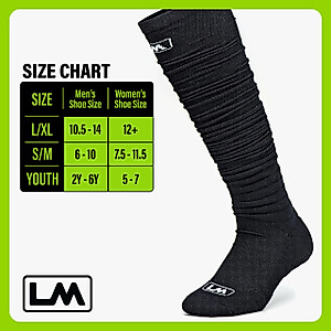 Loudmouth Scrunch Football Socks (Black, L/XL)