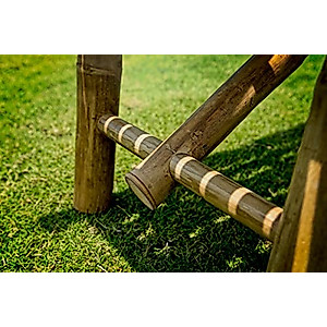 boohugger Outdoor Bench | Japanese Style | Garden Furniture | Natural Bamboo | 59”x18”x18”