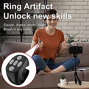 TIK Tok Bluetooth Remote Control Page Turner for iPhone Camera, Bluetooth Button Clicker Compatible with iPhone/iPad/Android/Smartphones/Tablets