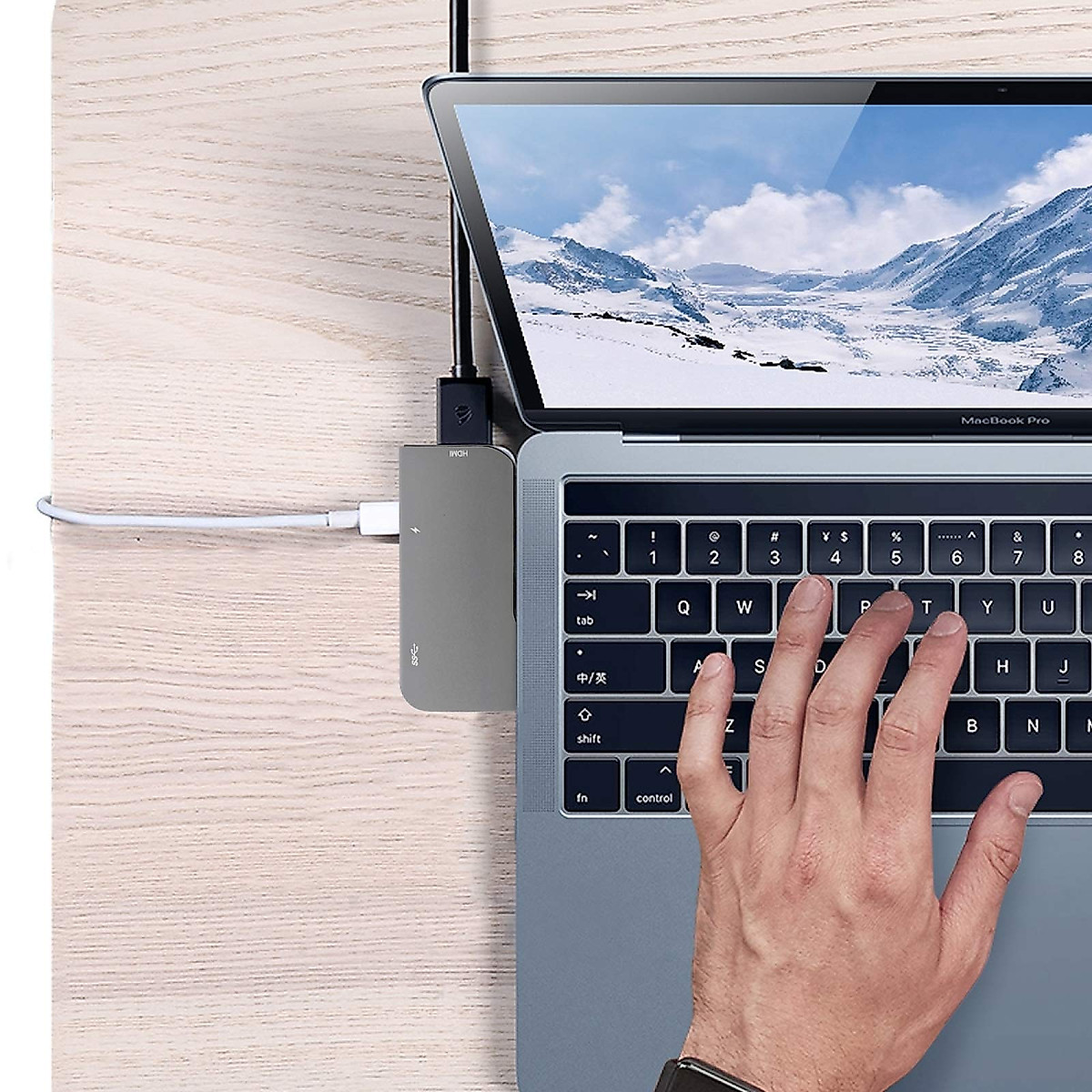 Leya-US Spare Part Double USB-C/Type-C to PD Port + USB 3.0 + HDMI Multifunctional Extension HUB Adapter
