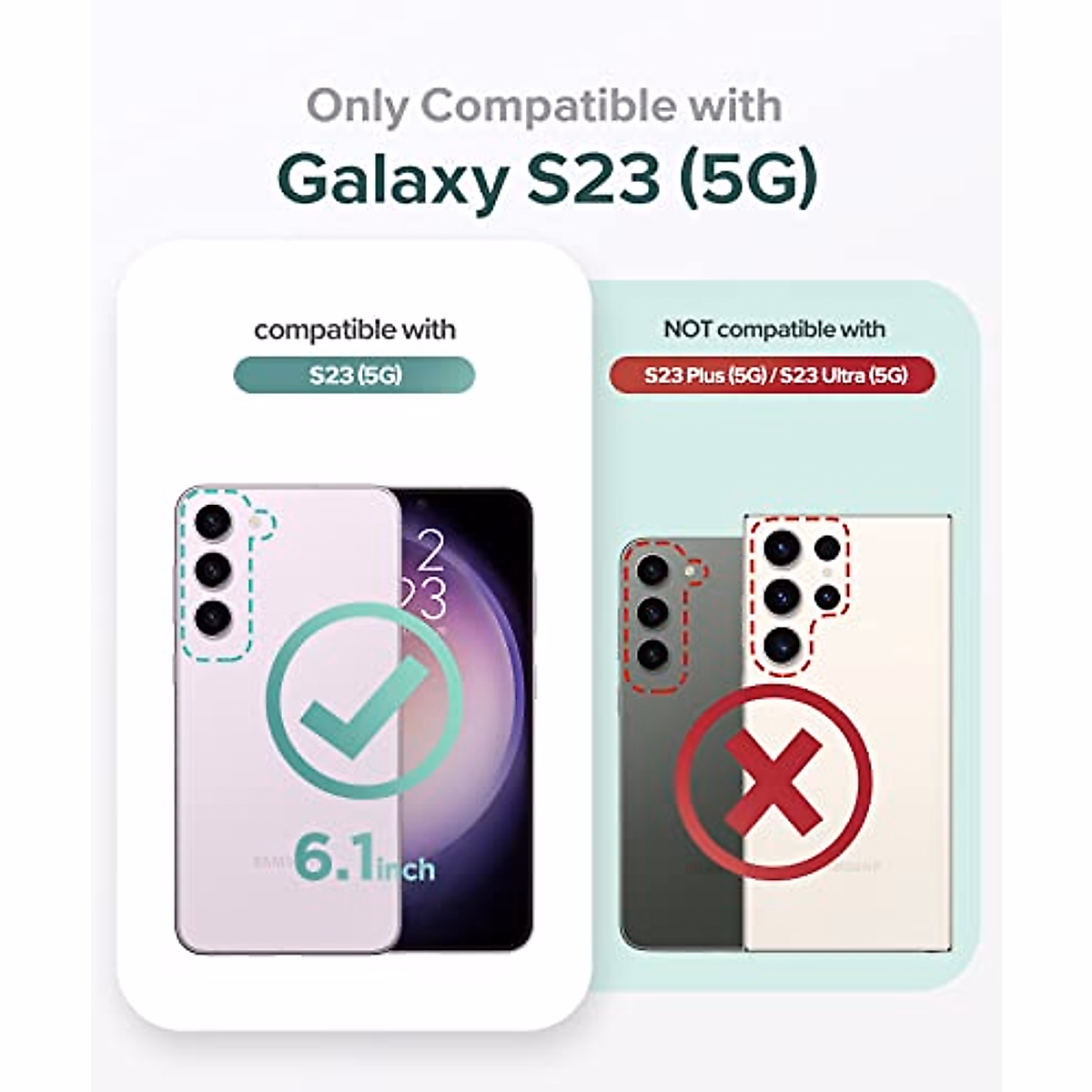 HORTUNE for Samsung Galaxy S23 Case Glitter, with 2X Camera Protector & 2X Screen Protector,[Not Yellowing] Crystal Shockproof Case,Slim Phone Cover Woman for S23 6.1" 2023 (Glitter)