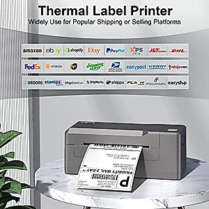 Tordorday Shipping Label Printer 4x6 Thermal Label Printer for Shipping Packages, 150mm/s Thermal Printer 203 dpi, Compatible with Amazon, Ebay, Shopify, USPS, Etsy