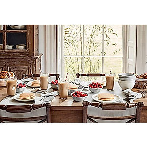 Portmeirion Sophie Conran Floret Stoneware All Purpose Bowls 7 Inch Set of 4 - Dishwasher & Microwave Safe Great Kitchen Home Use for Serving Cereal Soup Salad & More, Robins Egg