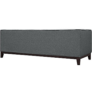 Modway Serve Modern Tuxedo Sofa With Upholstered Tufted Fabric in Gray