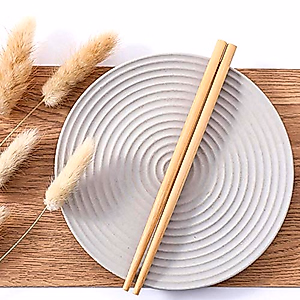 Luxxii 9.5" Natural Chinese Bamboo Wooden Chopsticks Set Reusable Classic Style Wood Chopsticks (5 Pairs)