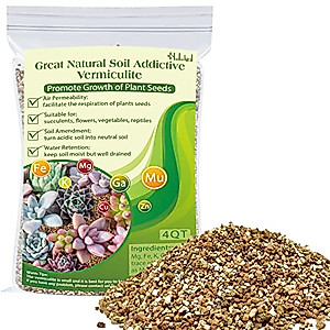 Halatool 4 QT Horticulture Vermiculite Professional Soil Addictive Coarse Grade Vermiculite for Plants Gardening Mushrooms Seed Starting