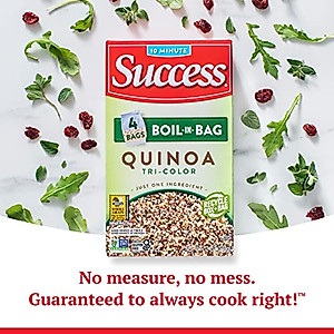 Success Boil-In-Bag Quinoa, Quick Tri-Color Quinoa, 12-Ounce Box