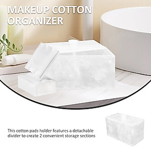 Cabilock Box cosmetic cotton storage box cotton pad container makeup applicator organizer floss holder flosser dispenser cotton pads holder cotton holder Compartments Cotton Pad Case patch