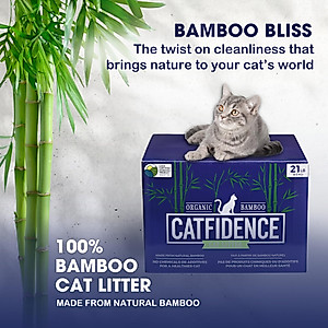 The Original Poop Bags® Cat Litter - Catfidence® Organic Bamboo Unscented, Dust Free Kitty Litter - Long Lasting Odor Control & Fast Drying Cat Litter for Multi-Cats - (21lb Cat Litter)