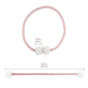 SHIDOW Curtain Tiebacks, Magnetic Curtain Ties, Pearl Curtain Tie, Curtain Tieback Buckle, for Living Rooms, Bedrooms, Kitchens, Restaurants, Bathrooms, Homes, and Offices（6 Pack (Pink)