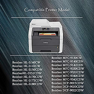 (5 Pack, Extra Black) TG Imaging Compatible TN221 TN225 Toner Cartridge Replacement for Brother TN-221 TN-225 (Color Set, 2B+CYM) for HL-3140CW HL-3170CDW MFC-9340CDW Toner Printer