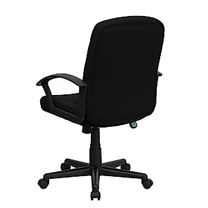 Flash Furniture Mid-Back Black Fabric Executive Swivel Office Chair with Nylon Arms