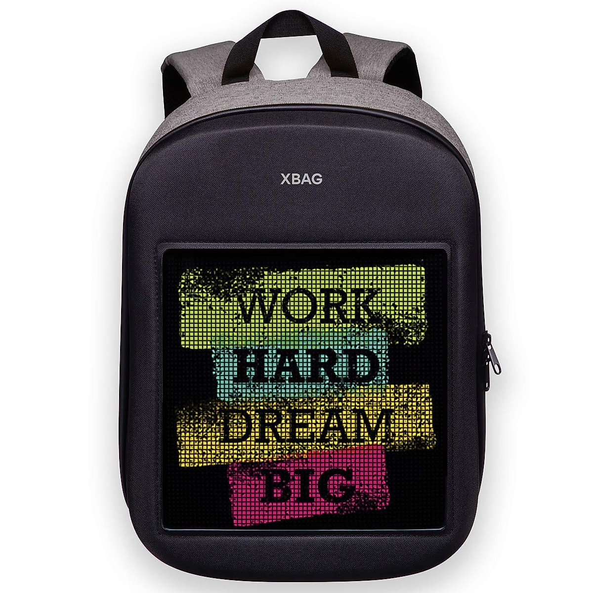 XBAG LED Backpack Customizable Led Screen Hard Case Laptop Backpack with Programmable Screen Digital Smart Model One (Gray)