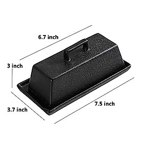 Sizikato Porcelain Butter Dish with Lid, Matte Black-7.5 inch