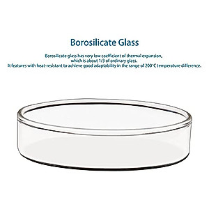 stonylab Glass Petri Dish, 90x20 mm Autoclavable Borosilicate Glass Cell Culture Dish Petri Dish with Clear Lid for Laboratory