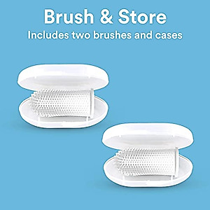 Jasper 360º Dog Toothbrush, Cat Toothbrush, Dog Tooth Brushing Kit, Dog Teeth Cleaning Kit, Dog Dental Care, for Use with Dog Toothpaste and Cat Toothpaste, 2-Pack Clear
