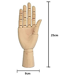 Wood Artist Drawing Manikin Articulated Mannequin with Wooden Flexible Fingers 10" Right Hand (10 inches-Right Hand)