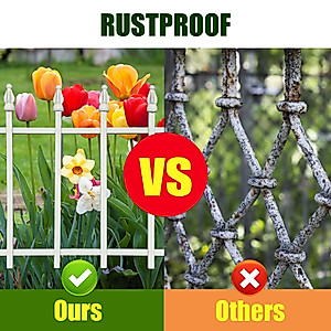 Thealyn Metal Decorative Garden Fence 22" Wide x 18" High (5 Panels, Total Length 9.17 feet), Metal Border Folding Fence, Landscape Fencing for Flower Bed, Yard, Animal Barrier