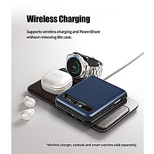 GOOSPERY for Galaxy Z Flip Case (2020) with Hinge Coverage, Luxury 360 Protection TPU Bumper Soft Feeling Hard PC Back Dual Layer Cover - Navy Blue