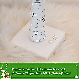 PEIDUO Easter Decorations for The Home, Easter Tree Battery Powered Timer, Lighted Birch Tree with LED Lights, Artificial Tree Lamp for Easter Home Decor (2FT Warm White)