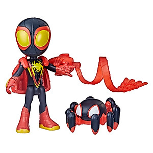 Spidey and His Amazing Friends Web-Spinners Miles Morales Spider-Man 4-Inch Figure with Accessories, Web-Spinning Accessory, Marvel Toys for Kids, Small