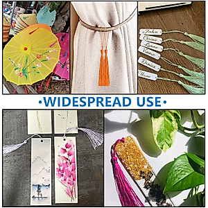 BOROLA 25 Pcs Handmade DIY Tassels 13cm/5 Inch Silky Soft Craft Mini Tassels for DIY Projects, Jewelry Making, Decoration, Bookmarks (Blue)