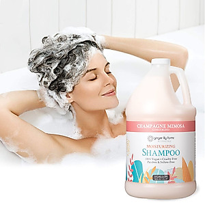 Ginger Lily Farms Botanicals Moisturizing Shampoo for All Hair Types, Champagne Mimosa, 100% Vegan & Cruelty-Free, Citrus Blend Scent, 1 Gallon (128 fl oz) Refill