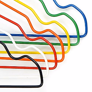 HANGERWORLD 50 Pack Multi Colored Wire Hangers - Strong 13 Gauge, 16inch Adult Size Coat Clothes Hanger