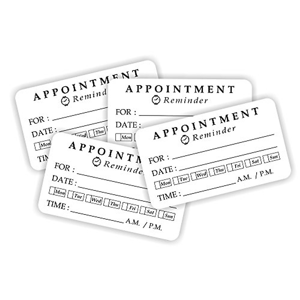 Appointment Reminder Cards - (Pack of 100) 3.5" x 2" White 14PT Cardstock Rounded Corner with Handmade Storage Box for Business Home Office Customer Service Meeting Day Date Time Planner