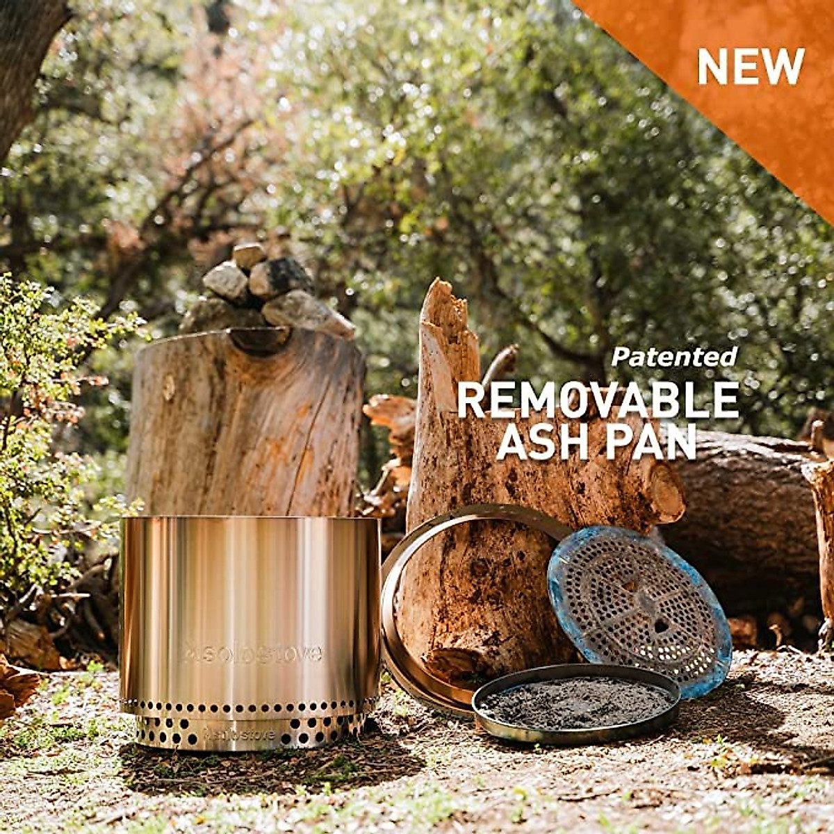 Solo Stove Bonfire 2.0, Smokeless Fire Pit | Wood Burning Fireplaces with Removable Ash Pan, Portable Outdoor Firepit - Ideal for Camping, Stainless Steel, H: 14 in x Dia: 19.5 in, 20 lbs