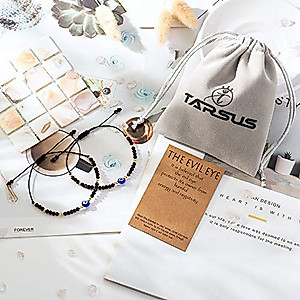 Tarsus Evil Eyes Bracelet Adjustable Ojo Turco Kabbalah Amulet Nazar Bracelets for Family Women Men Teen