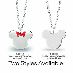 FIKA Mickey Pendant Necklace Cremation Ashes Remembrance Urn Pendant Necklace Jewelry Filling Kit Included (Mickey)