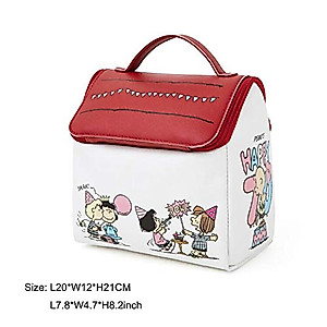 FINEX Snoopy Special Peanut Happy 70 Years House with Roof Style Portable Cosmetic Makeup Bag Organizer Multifunction Toiletry Bags Storage Case for Travel Business Double Zippers