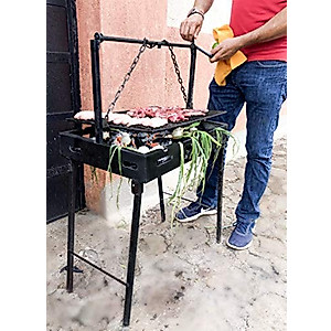 Portable Charcoal Grill, Steel Rods Style