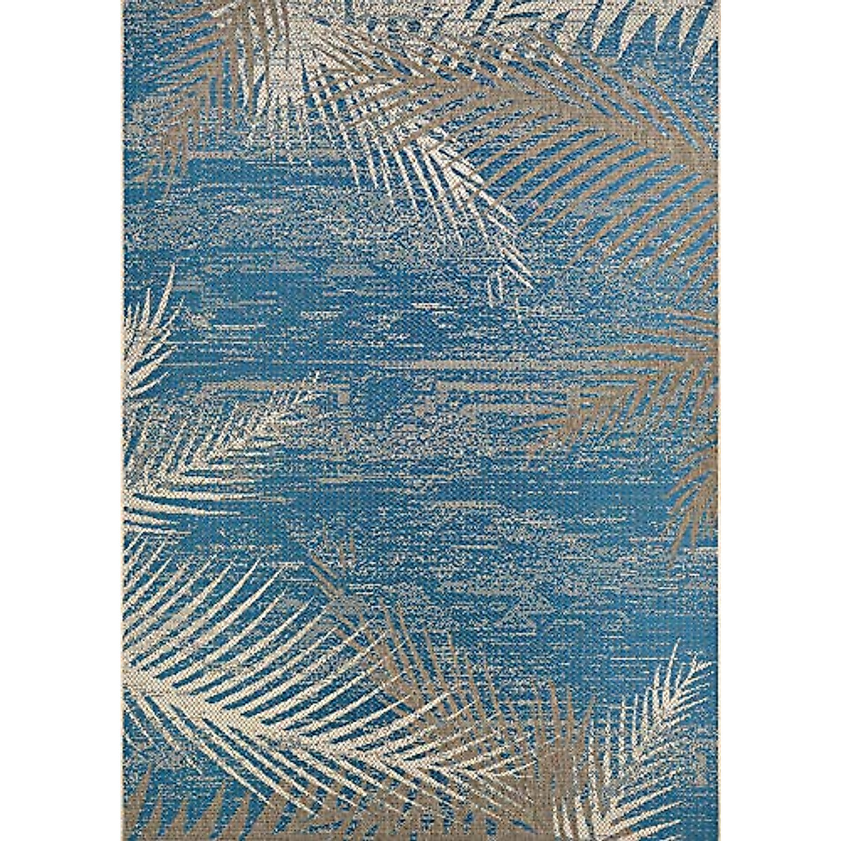 Couristan Monaco Tropical Palm Indoor/Outdoor Area Rug, 7'6" x 10'9", Ocean