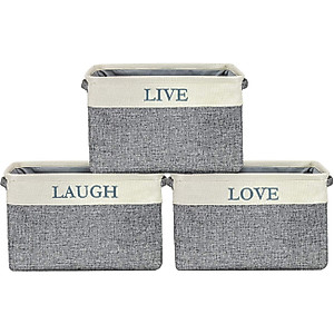 Sorbus Fabric Storage Cubes 15 Inch - Big Sturdy Collapsible Storage Bins with Dual Handles - Foldable Baskets for Organizing -Decorative Storage Baskets for Shelves | Home & Office Use -3 Pack| Grey