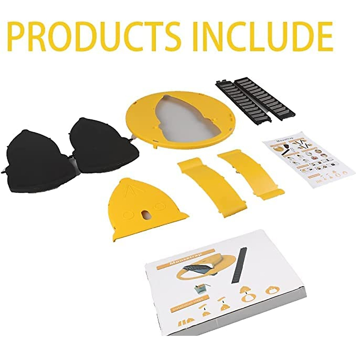 TOMEEX 2 Pack Flips Mouse Bucket Lid Trap-Yellow, Auto Resets Humane Or Lethal Trap Door Style, Mice Control Traps for 5 Gallon Bucket(Yellow 2 Pack)