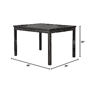 Best Master Furniture CD038DWT Vitaliya 48" Rectangular Wood Dinette Table in Black Charcoal