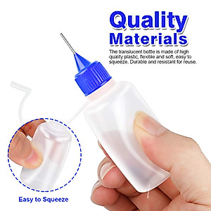 12pcs Precision Tip Applicator Bottles, YGDZ 30ml Needle Tip Squeeze Glue Bottles for Paint Quilling Craft, 6 Colors Precision Bottles with 5 Mini Funnels