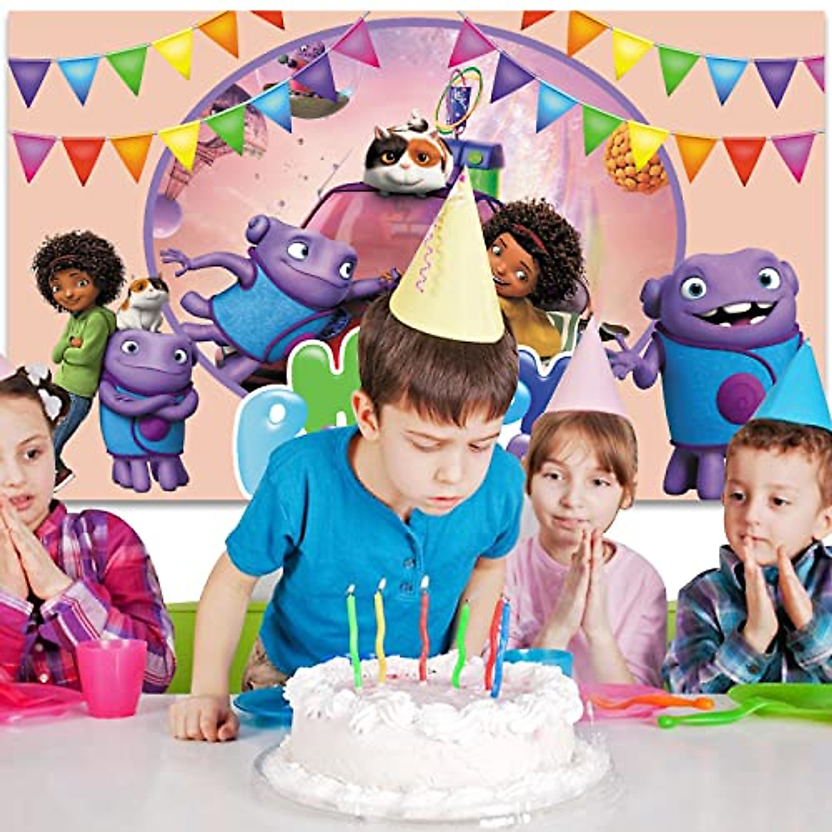 Home Movie Party Supplies, Home Movie Party Decorations Happy Birthday Party Banner Home Movie Party Backdrop for Boys Girls Baby Shower